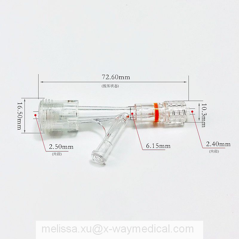 0Fr - 7Fr Push pull type hemostatic Y connectors, male luer lock press ...