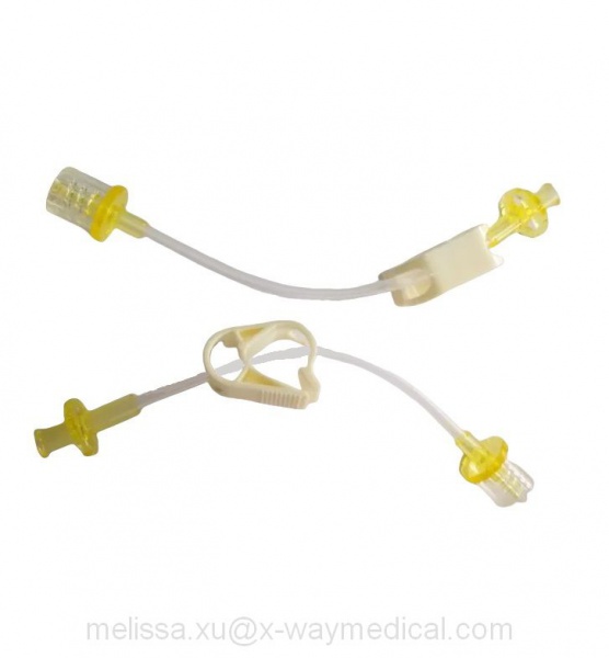 Yellow NRFIT connector catheter extension tube, Luer lock Luer-Nrfit ...