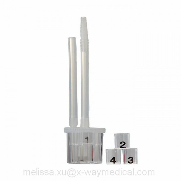 Disposable single and four 4 Chambers Polyp Trap, negative pressure aspirator polypus specimen ...