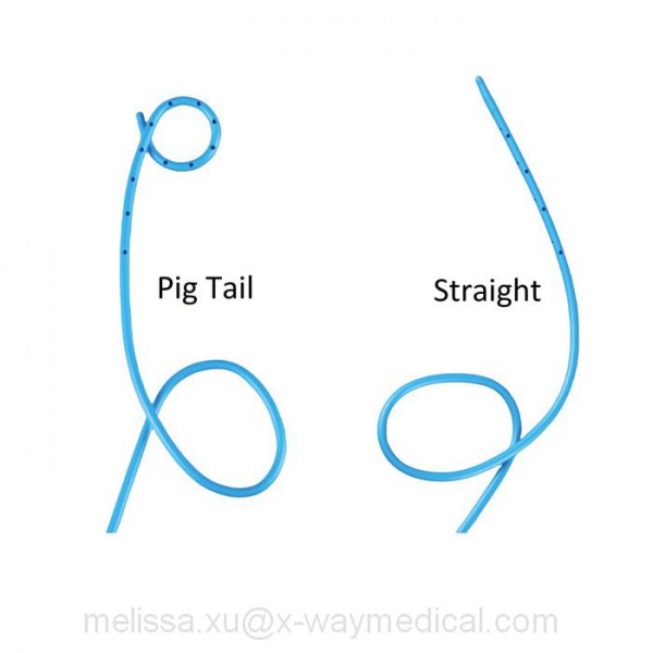 7Fr 1700mm 2400mm Pig tail Biliary Drainage catheter, Straight Flexible ...