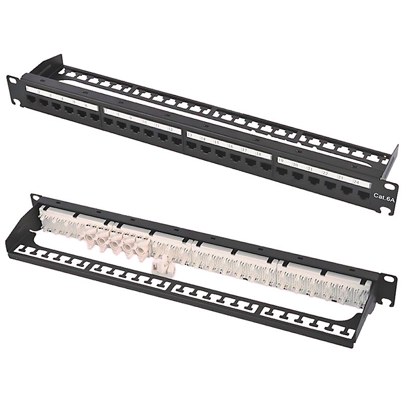 Cat6A/Cat6 UTP rotation type Toolless Patch Panel 19" 24Port 1U