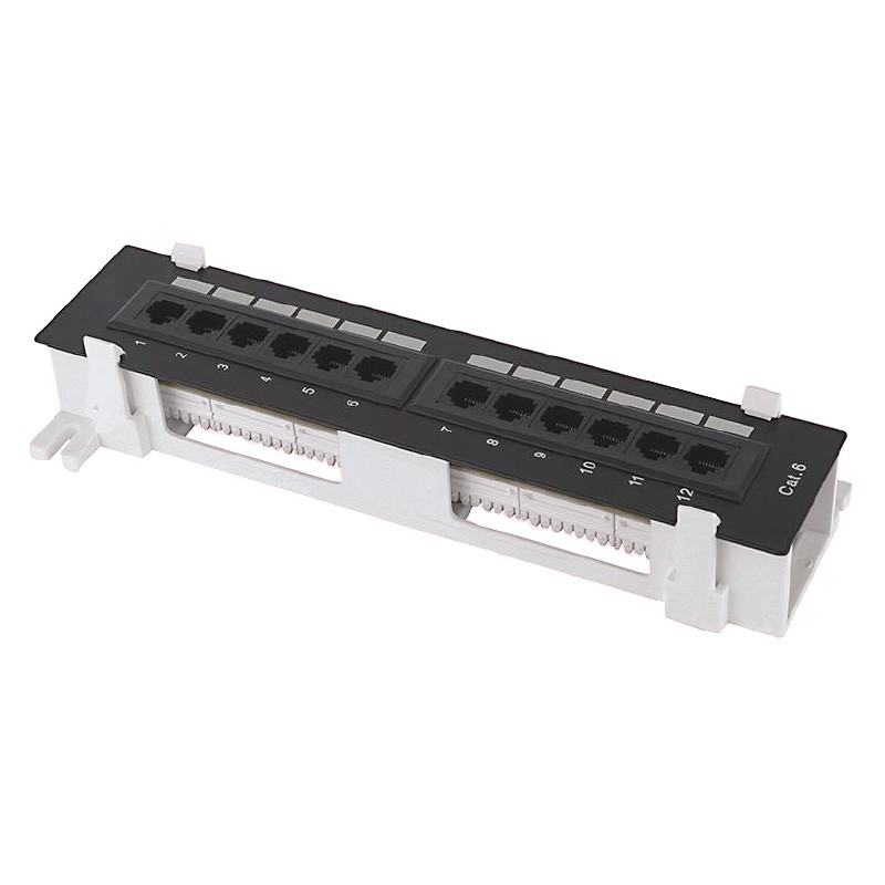 Cat5e / Cat6 UTP wall-mounted Patch Panel 12Port 110&Krone Dual Use IDC