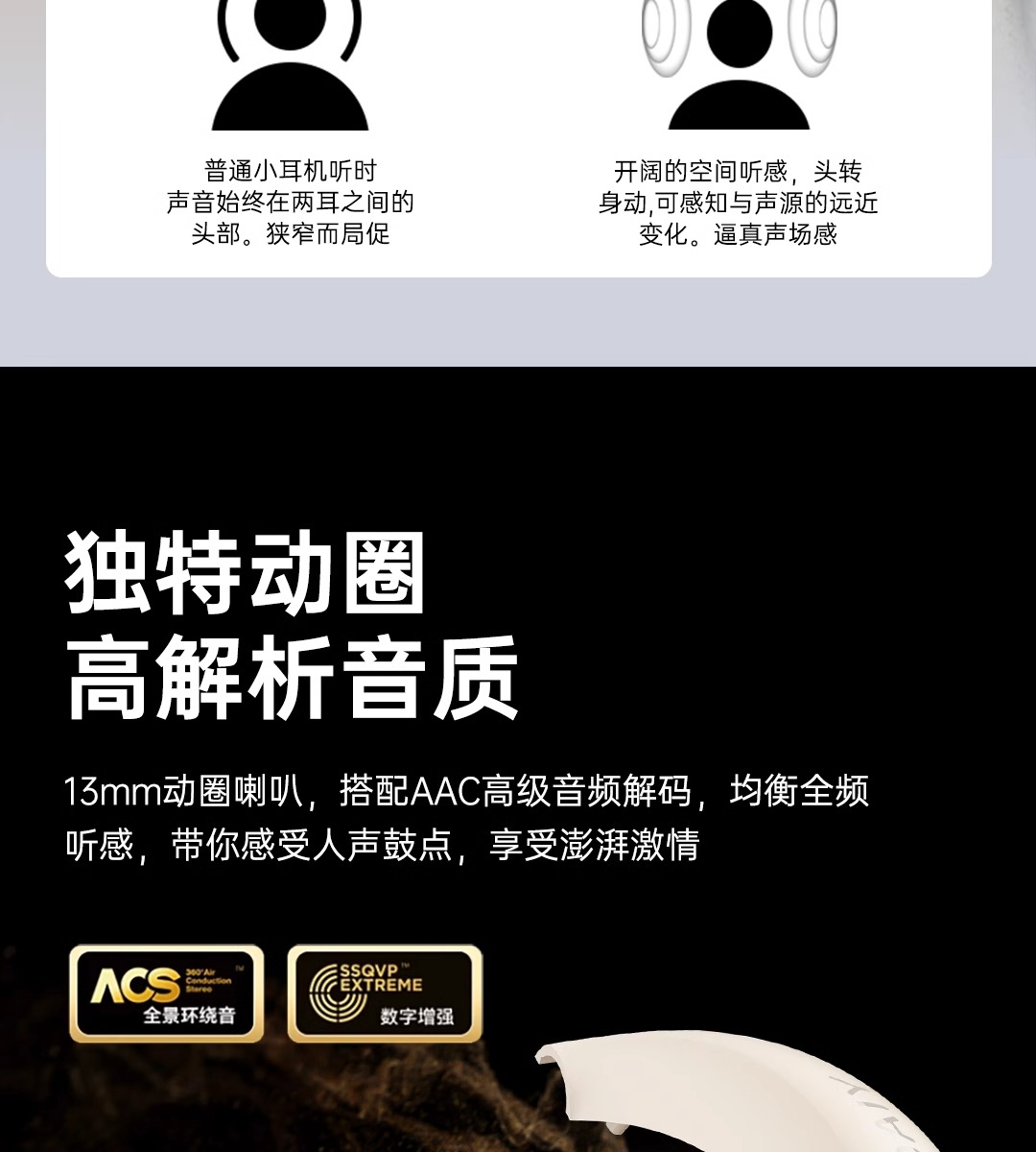 索爱（soaiy）GD31开放式概念耳夹式蓝牙耳机真无线长续航不入耳