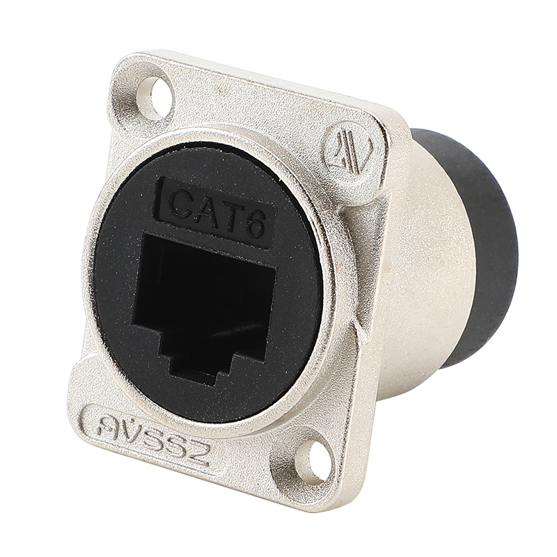 ARJ45-CAT6A-B/W D型模块超六类网络直通对接底座 AVSSZ-深圳市艾维声电子科技有限公司电话0755-82760906