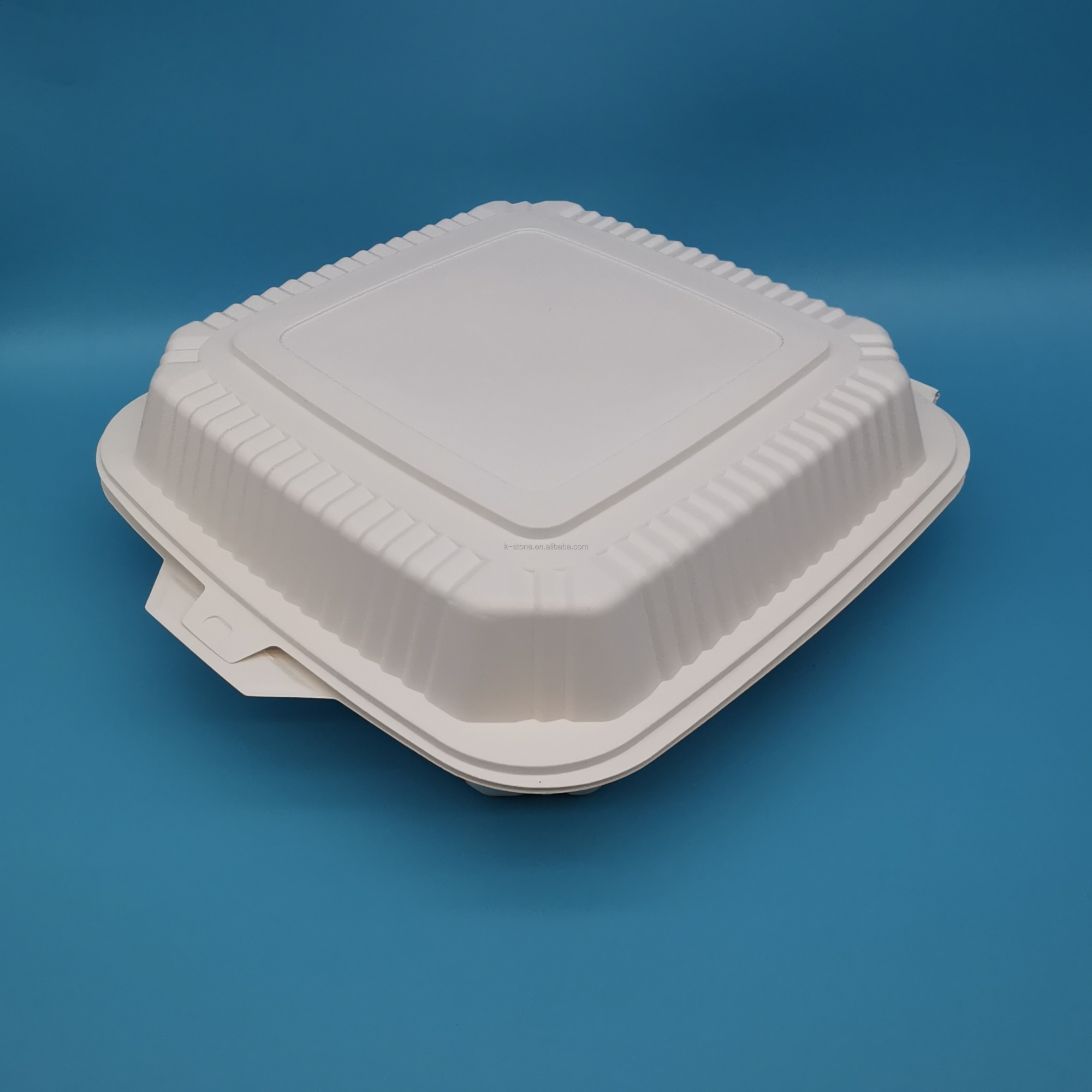 9 Inches Hinged Clam Shell Food Takeaway Box Biodegradable Corn Starch ...