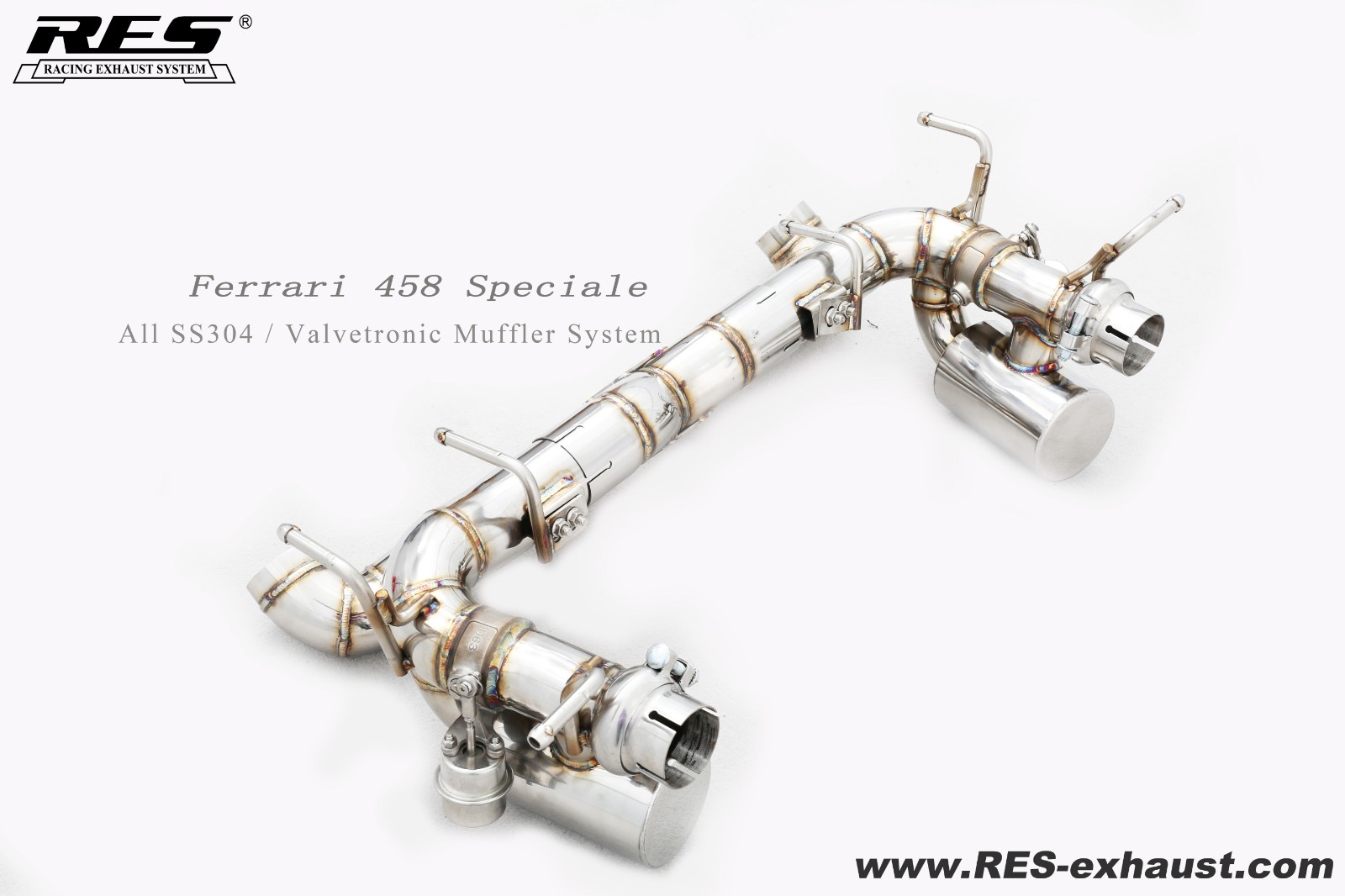 Ferrari 458 Speciale Valvetronic Muffler System - RES Exhaust