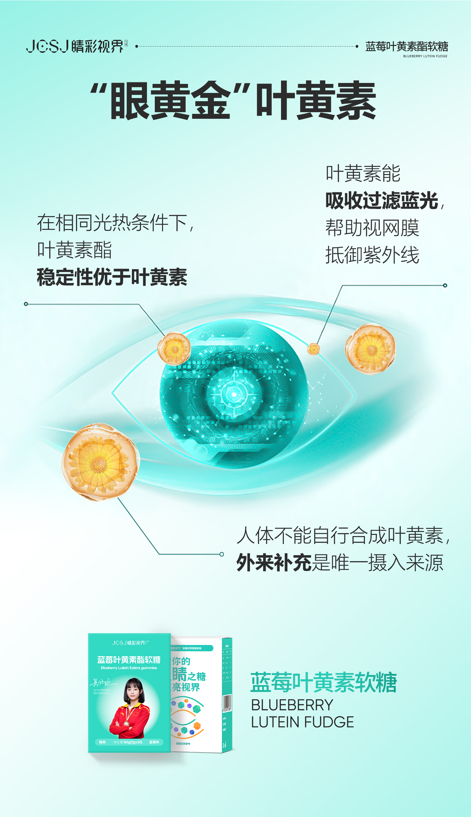 JCSJ睛彩视界蓝莓叶黄素软糖,睛彩时代蓝莓叶黄素软糖