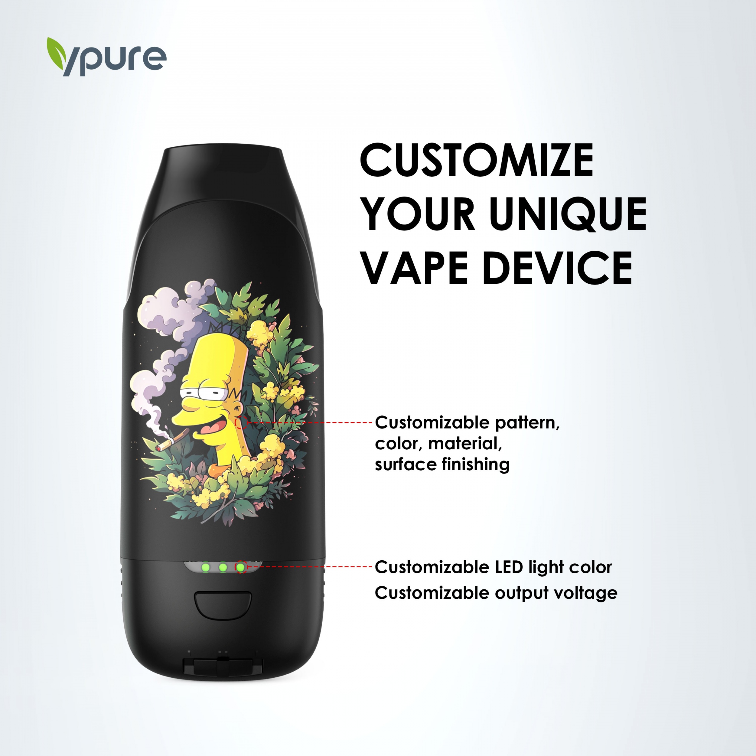 Vape battery supports dual 510 cartridges to enjoy triple flavors