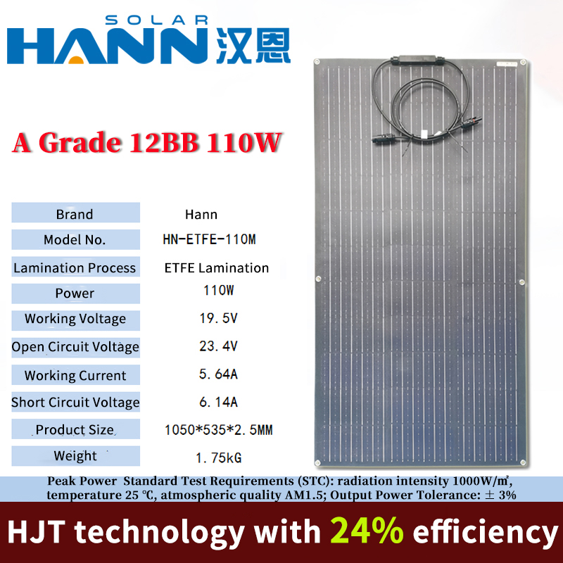 110W Flexible Solar Panles wth Sunpower/HJT Solar Cells
