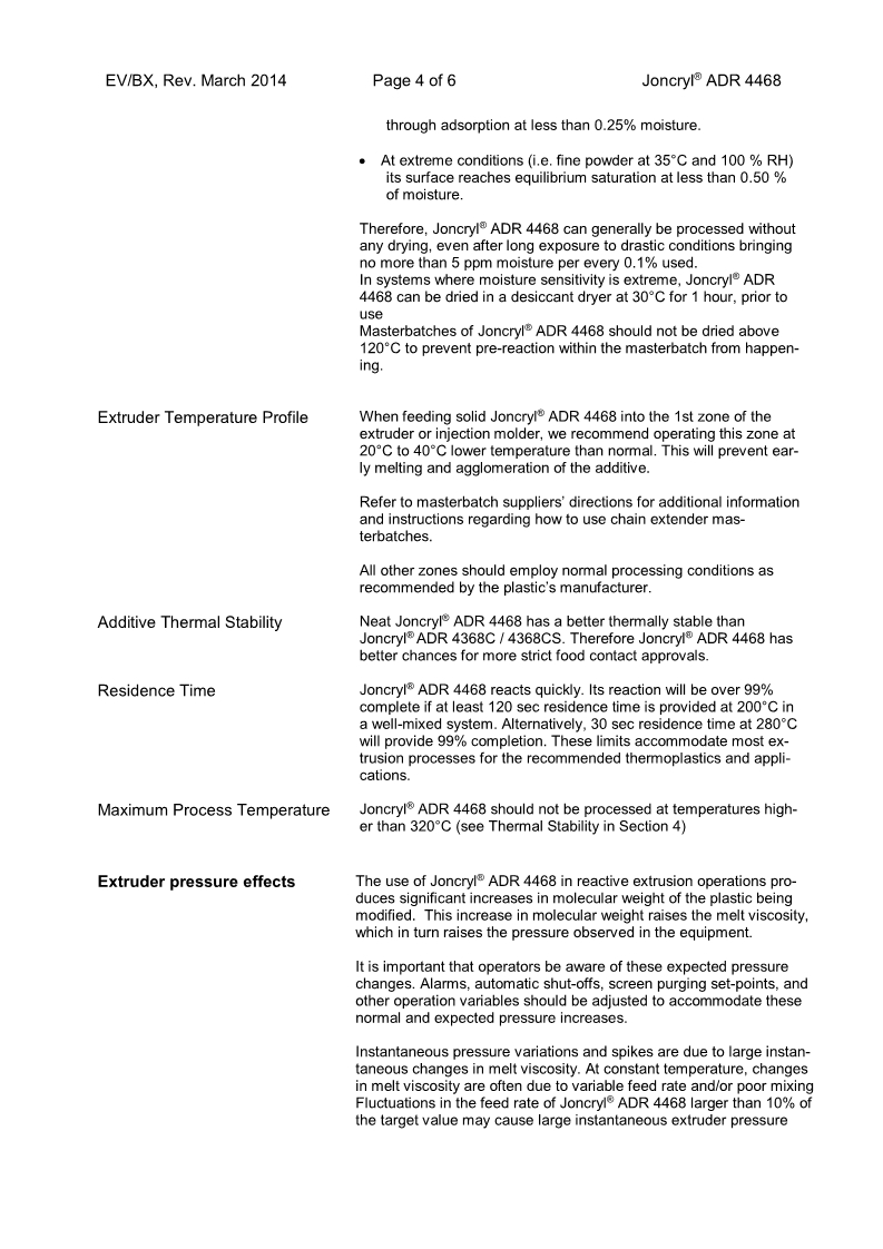 BASF Joncryl® ADR-4400/ ADR-4468, Chain Extender