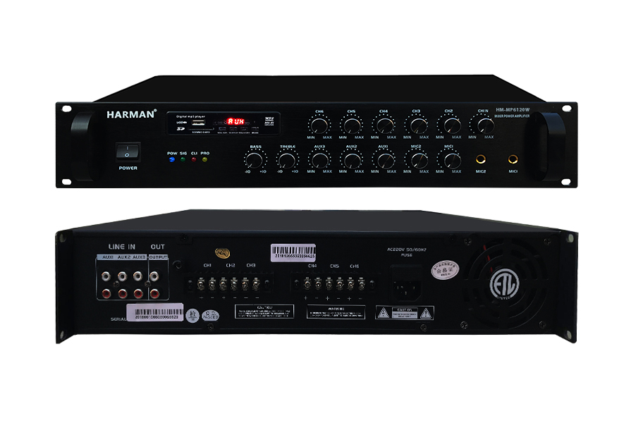 6分区带MP3独立可调广播功率放大器 120W-广东哈曼电子科技有限公司