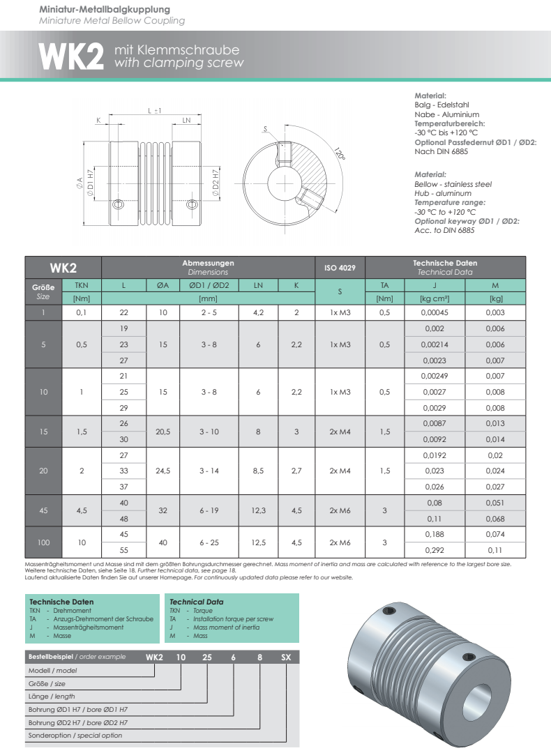 WK2 0,1 - 10 Nm,STS联轴器有限公司