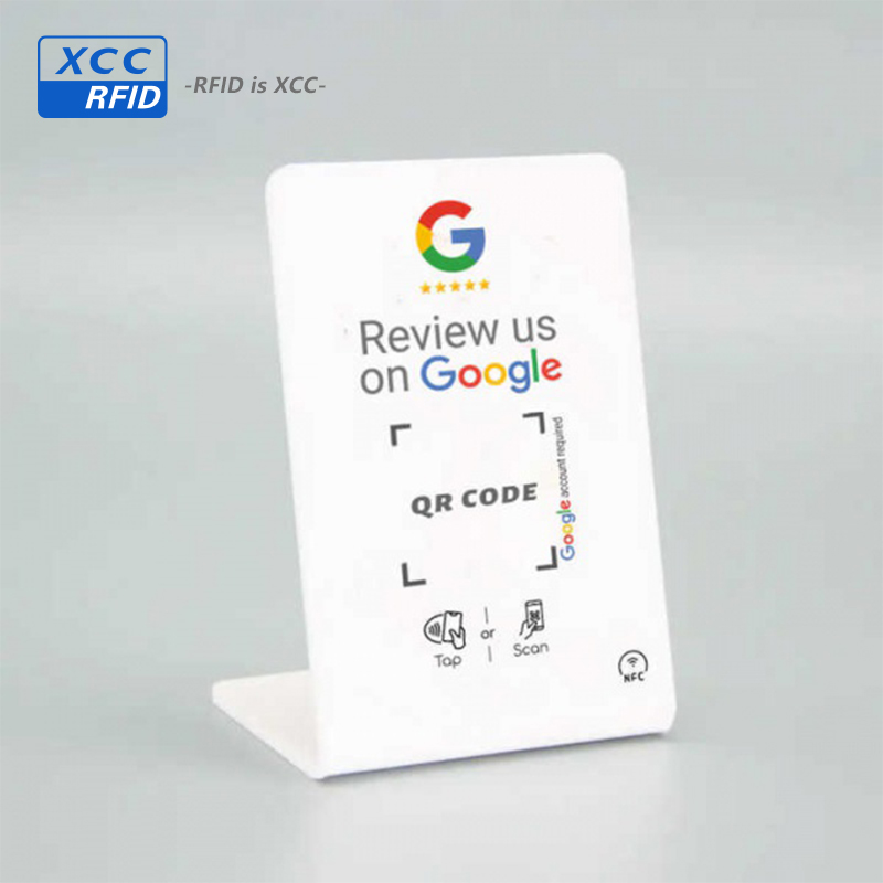 Customize QR Code Socia Media Blank Acrylic NFC Menu Display Table ...