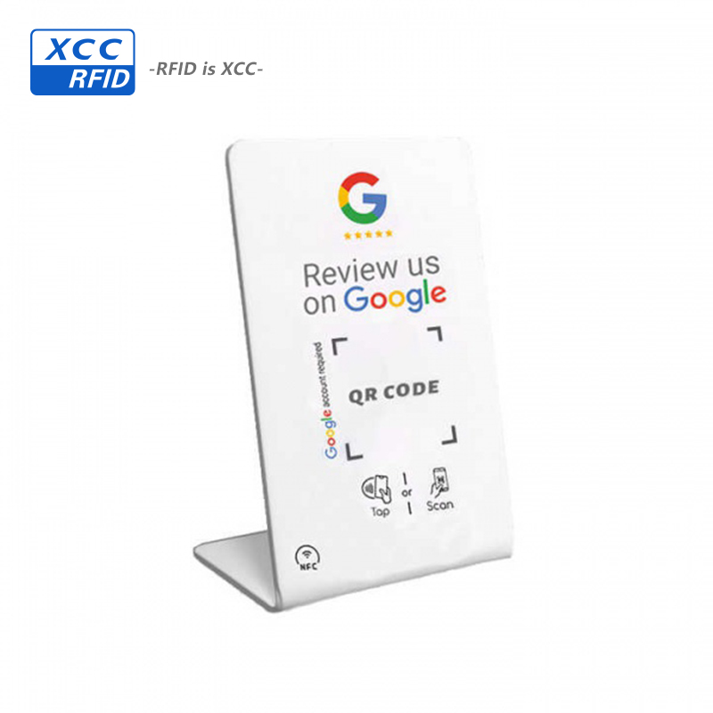 Customize QR Code Socia Media Blank Acrylic NFC Menu Display Table ...