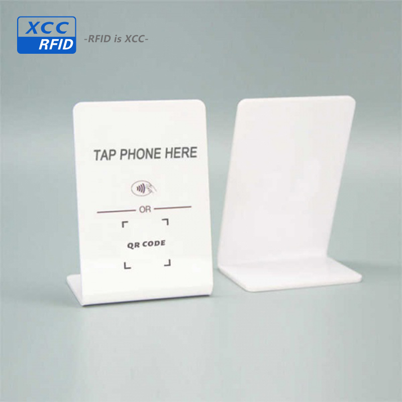 Customize QR Code Socia Media Blank Acrylic NFC Menu Display Table ...