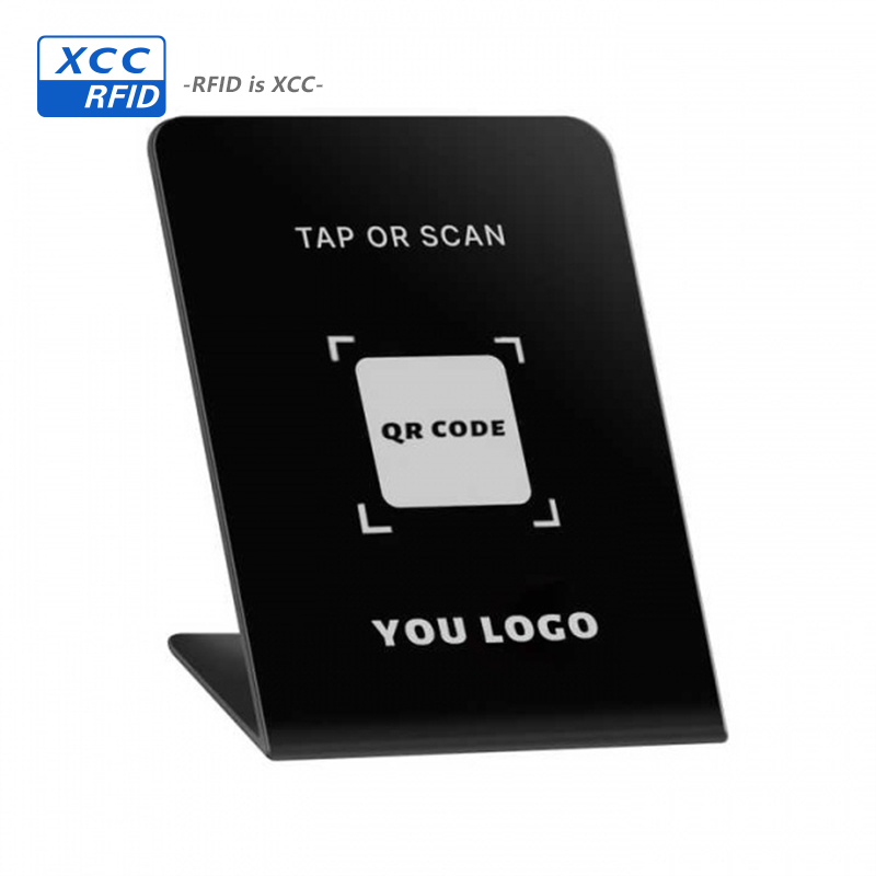 Customize QR Code Socia Media Blank Acrylic NFC Menu Display Table ...