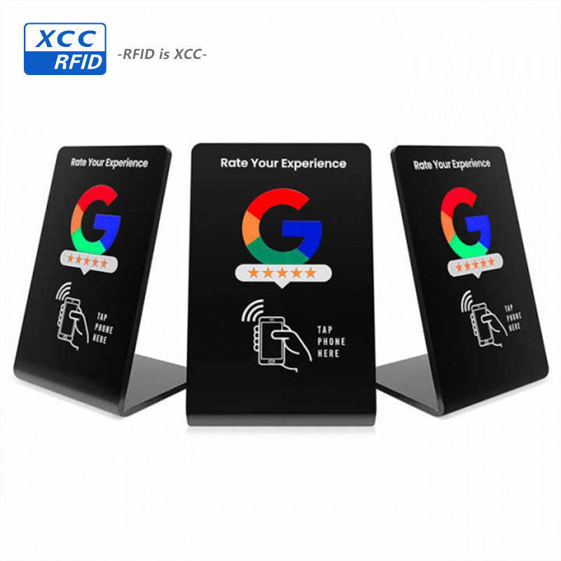 Customize QR Code Socia Media Blank Acrylic NFC Menu Display Table ...