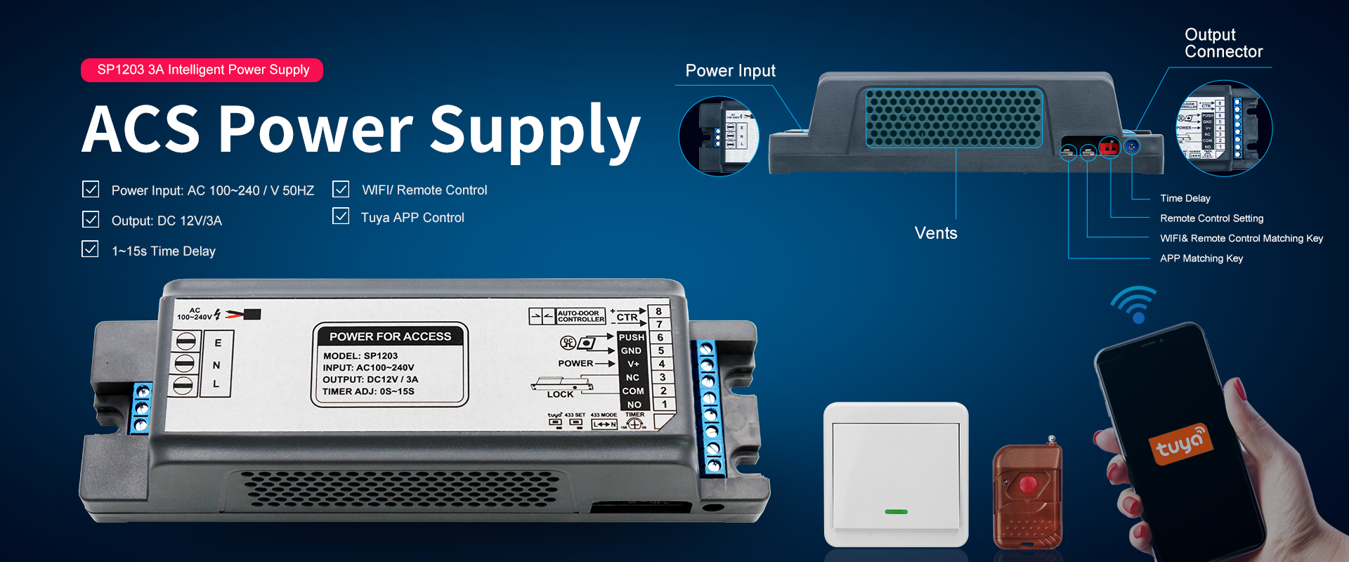 SP1203 3A Smart power supply ,suitable for access control system ...