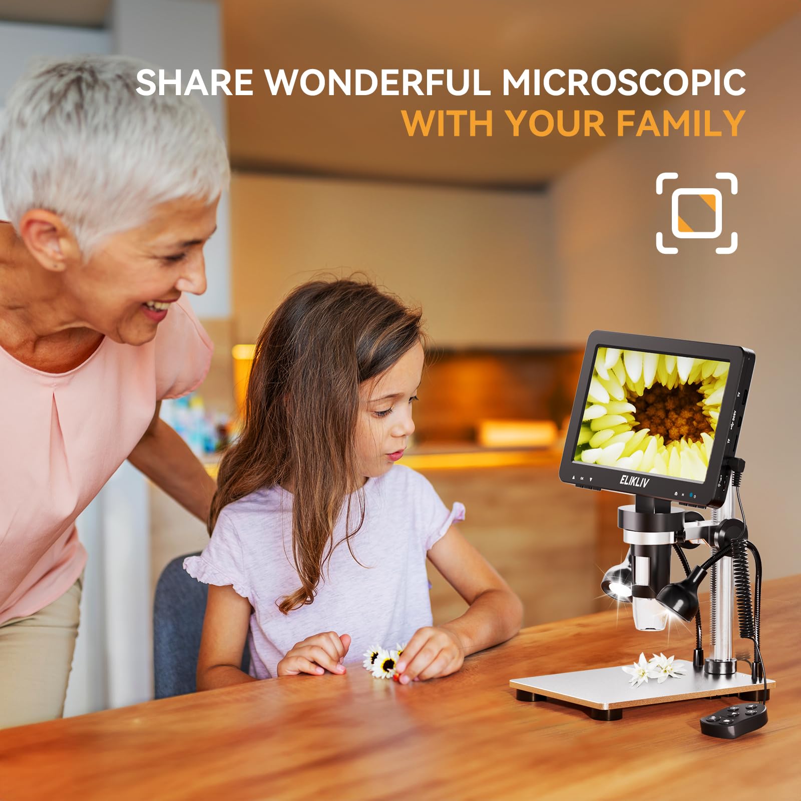 Elikliv EDM9 7'' LCD Digital Microscope 1200X, 1080P Coin Microscope ...