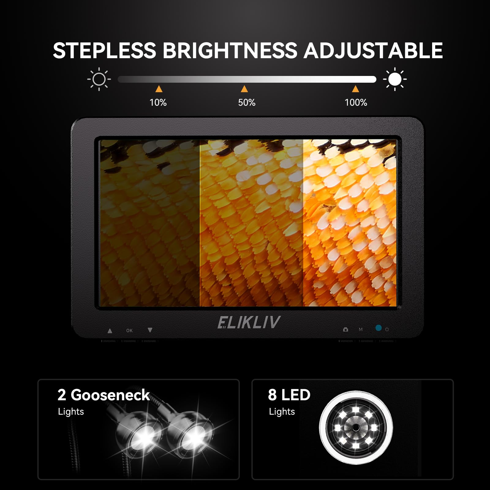 Elikliv EDM9 7'' LCD Digital Microscope 1200X, 1080P Coin Microscope ...