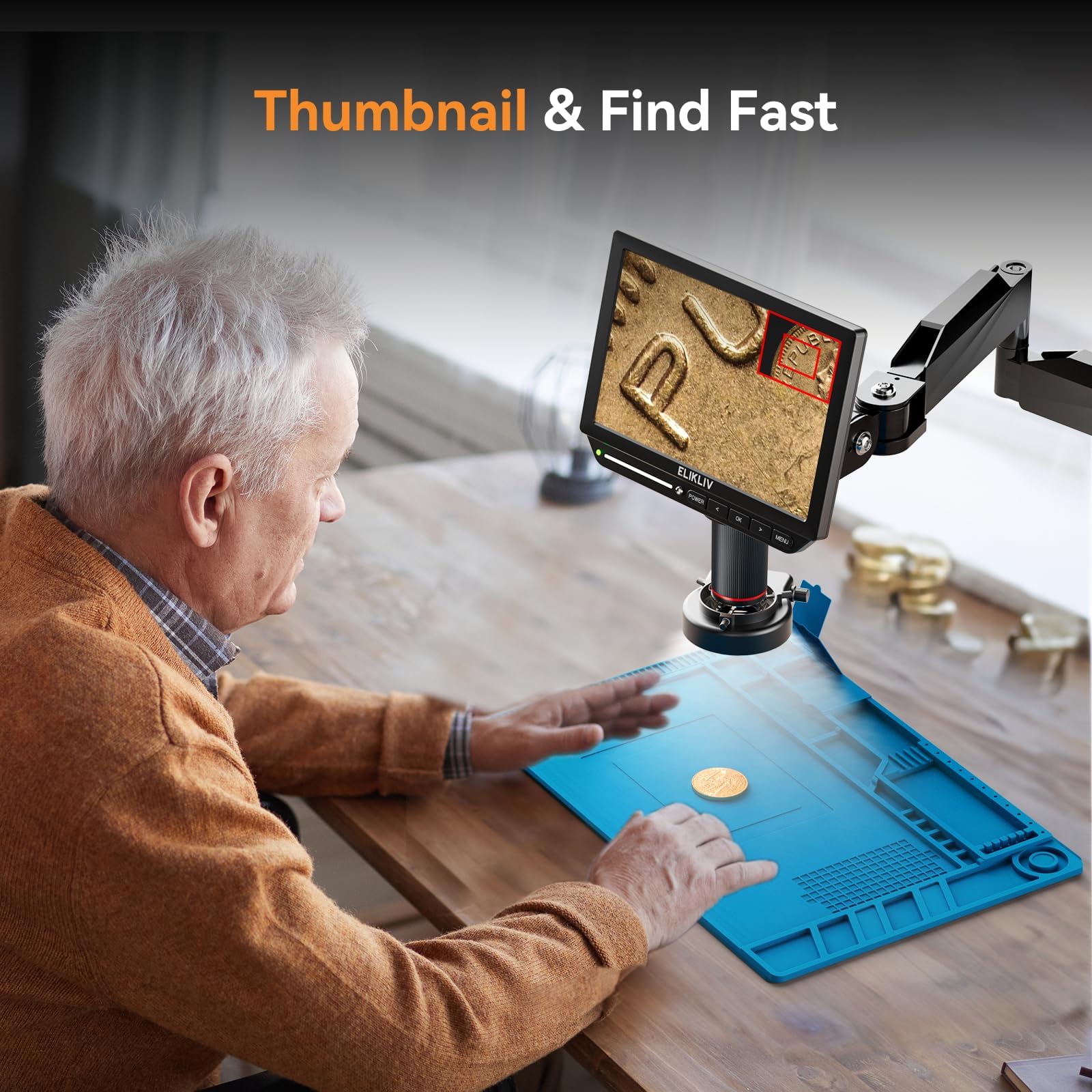 Elikliv EM4K Flex Pro 4K Soldering Digital Microscope 2000x, Flex Arm ...