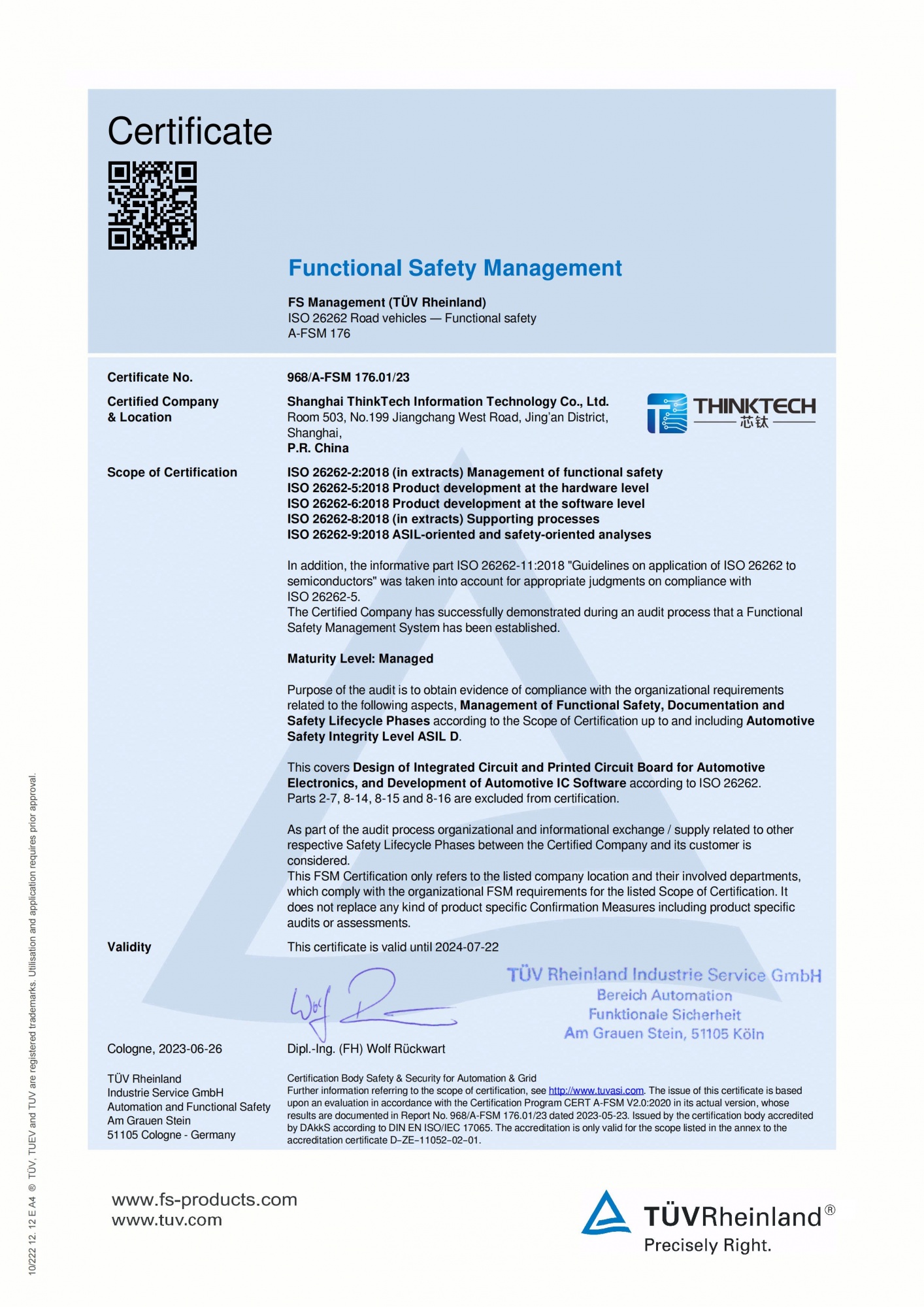芯钛科技Alioth系列车规级MCU驱动通过ISO26262 ASIL-D功能安全产品认证
