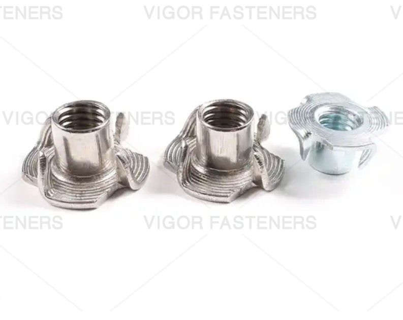 Four Claws Metric M6 Barrel Nut Blind Pronged T Nuts