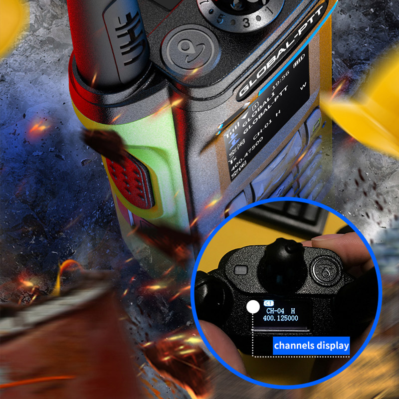 Global-ptt 6500 profesional walkie talkie 4G POC+UHF Two-way radiocommutator large long range ...