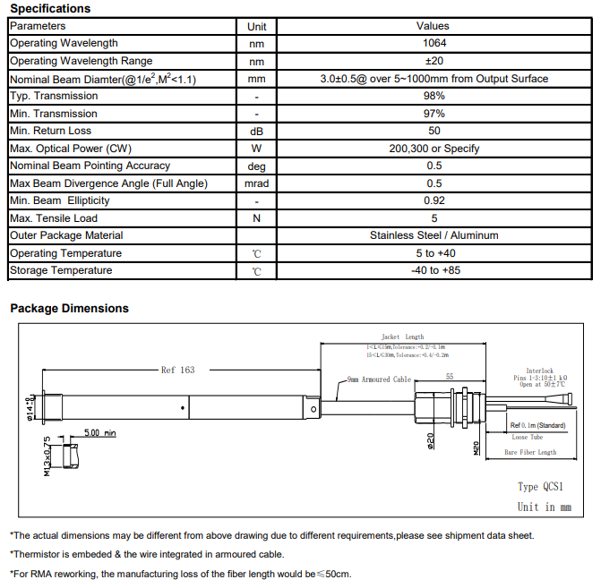 Large Beam Collimator 1064nm 大光斑准直器-光越科技