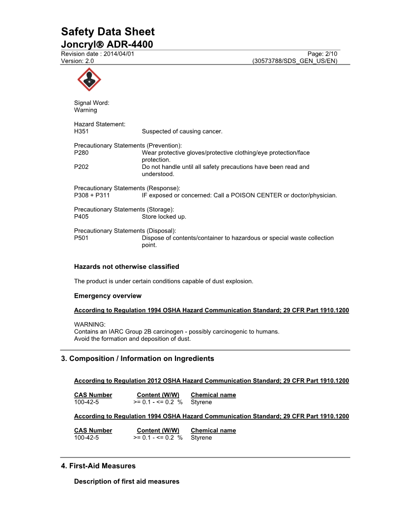 BASF Joncryl® ADR-4400/ ADR-4468, Chain Extender