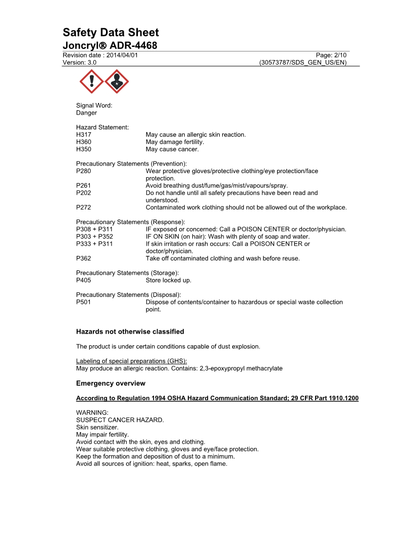 BASF Joncryl® ADR-4400/ ADR-4468, Chain Extender