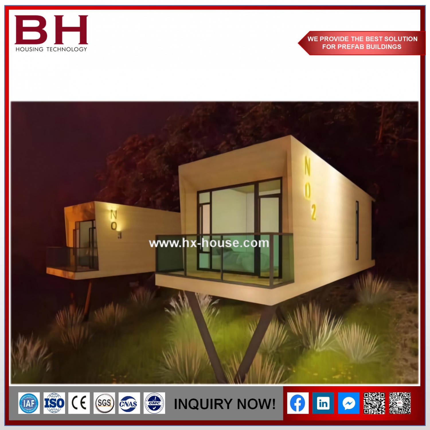Luxury Light Steel Framing Prefabricated Villa House For Sale