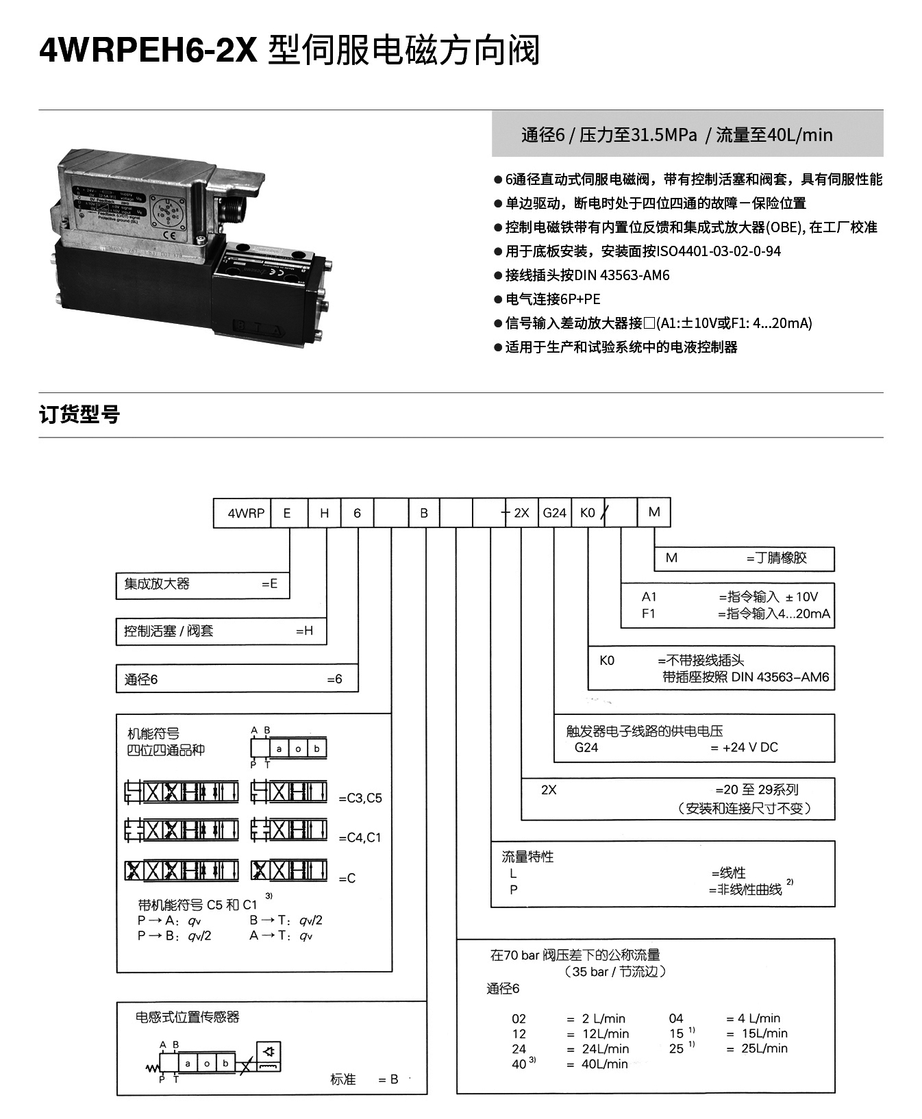 4WRPEH6-2X 型伺服电磁方向阀
