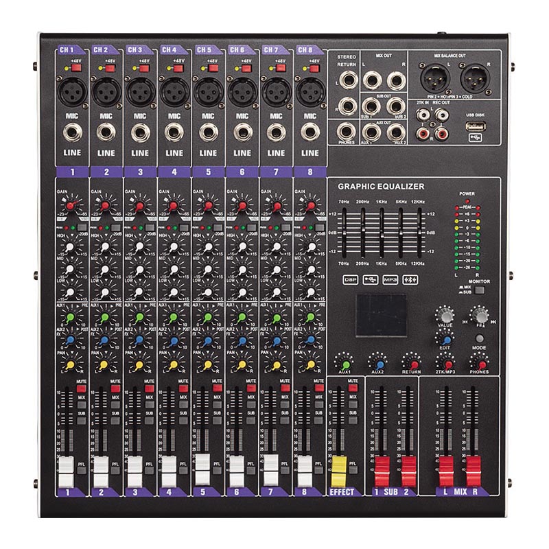 AX802/AX1202/AX1602 两编组 调音台