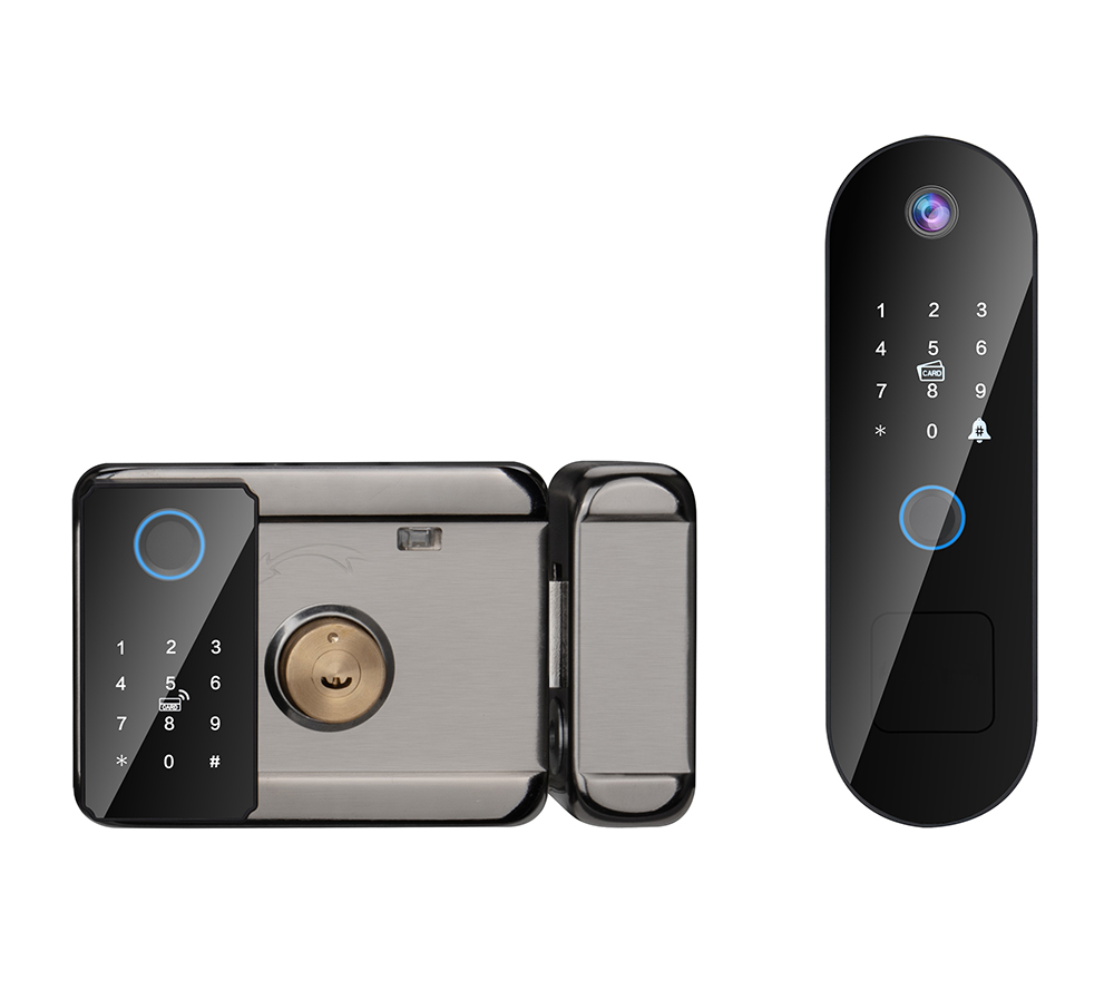 Video Intercom Dual Fingerprint Smart Rim Lock ,Guangdong sangong hardware