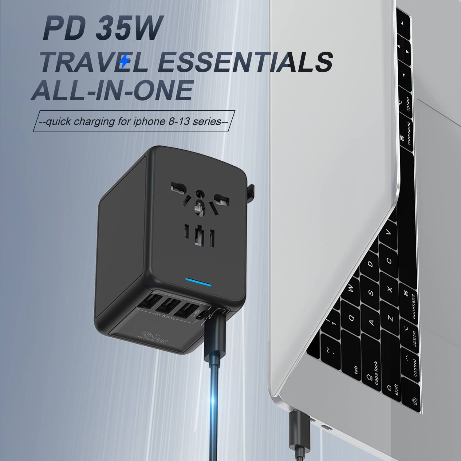 35W Universal Travel Adapter (All-in-one) , 2-Type C Port