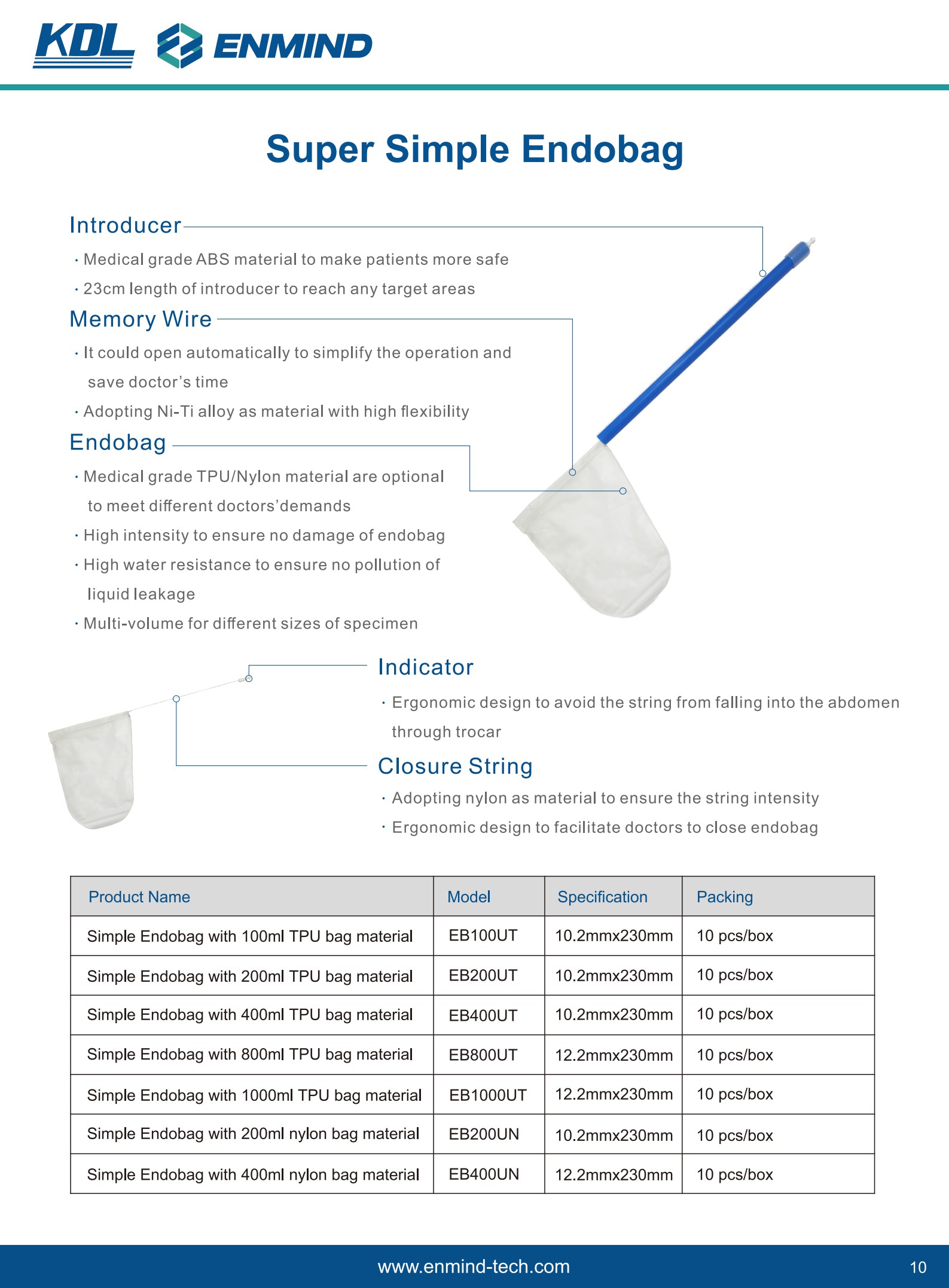 Disposable Endobag,Shenzhen ENMIND Technology Co., Ltd.