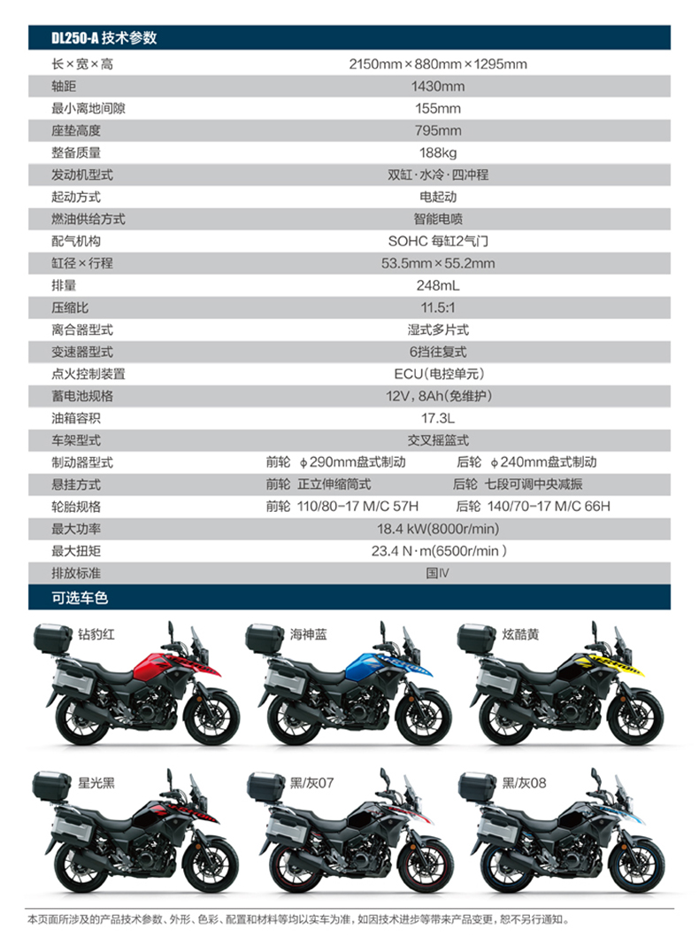 豪爵铃木DL250-A ABS标准版