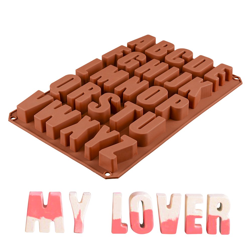 Eco Friendly Alphabet Letters Shape Silicone Chocolate Moulds