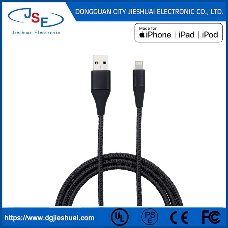 USB A to C89 lightning MFI棉纱编织带铝壳数据线