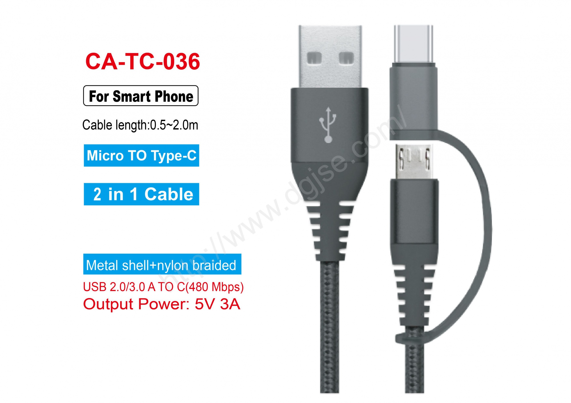 USB-A TO Micro / USB-C 編織鋁殼線