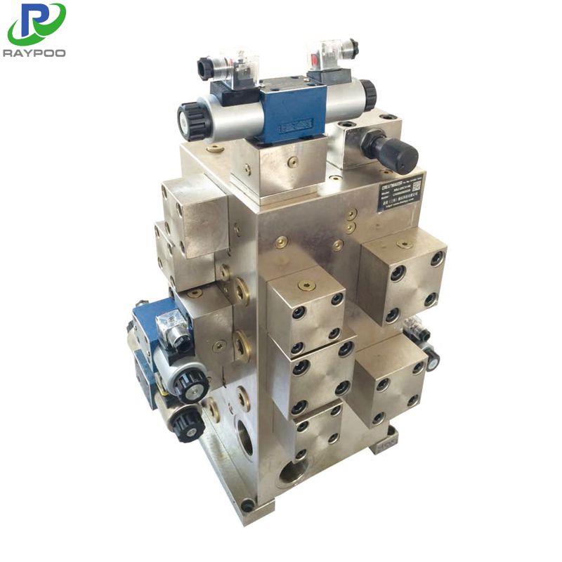 Four-column press control valve group manifold
