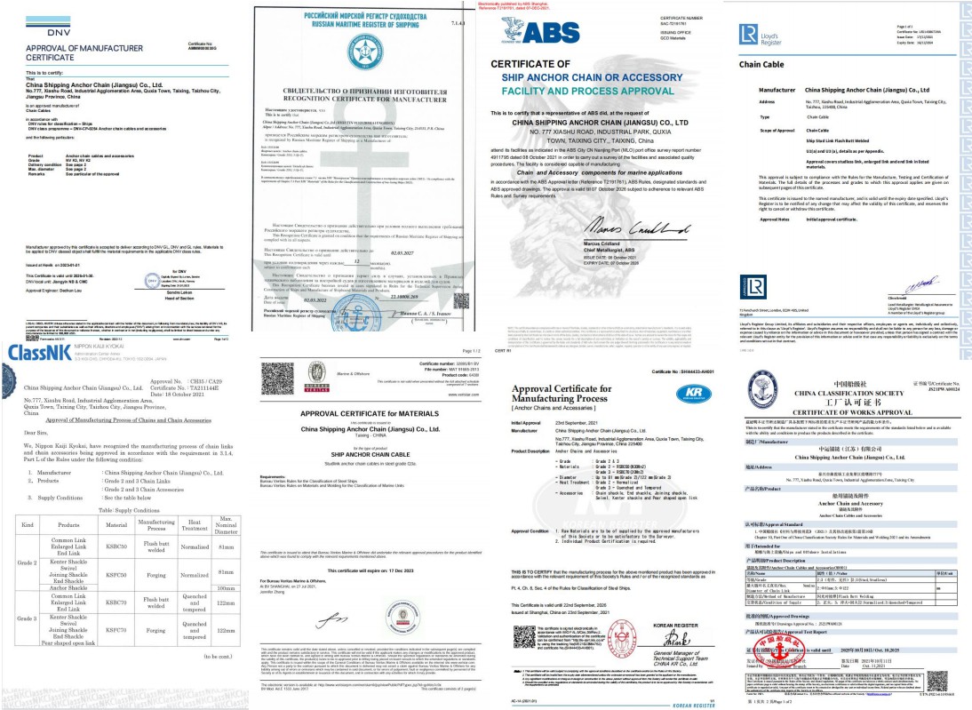All IACS Approved LR NK BV KR ABS CCS DNV RINA Certificate