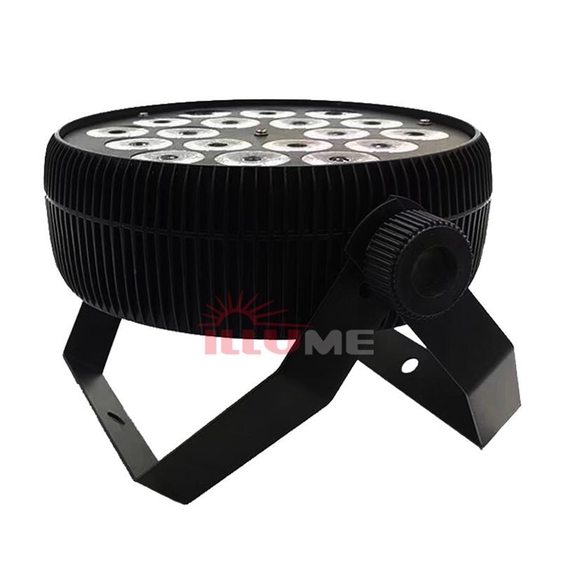 18pcs 12w rgbw 4in1 flat LED par light quiet fan - Illume stage ...