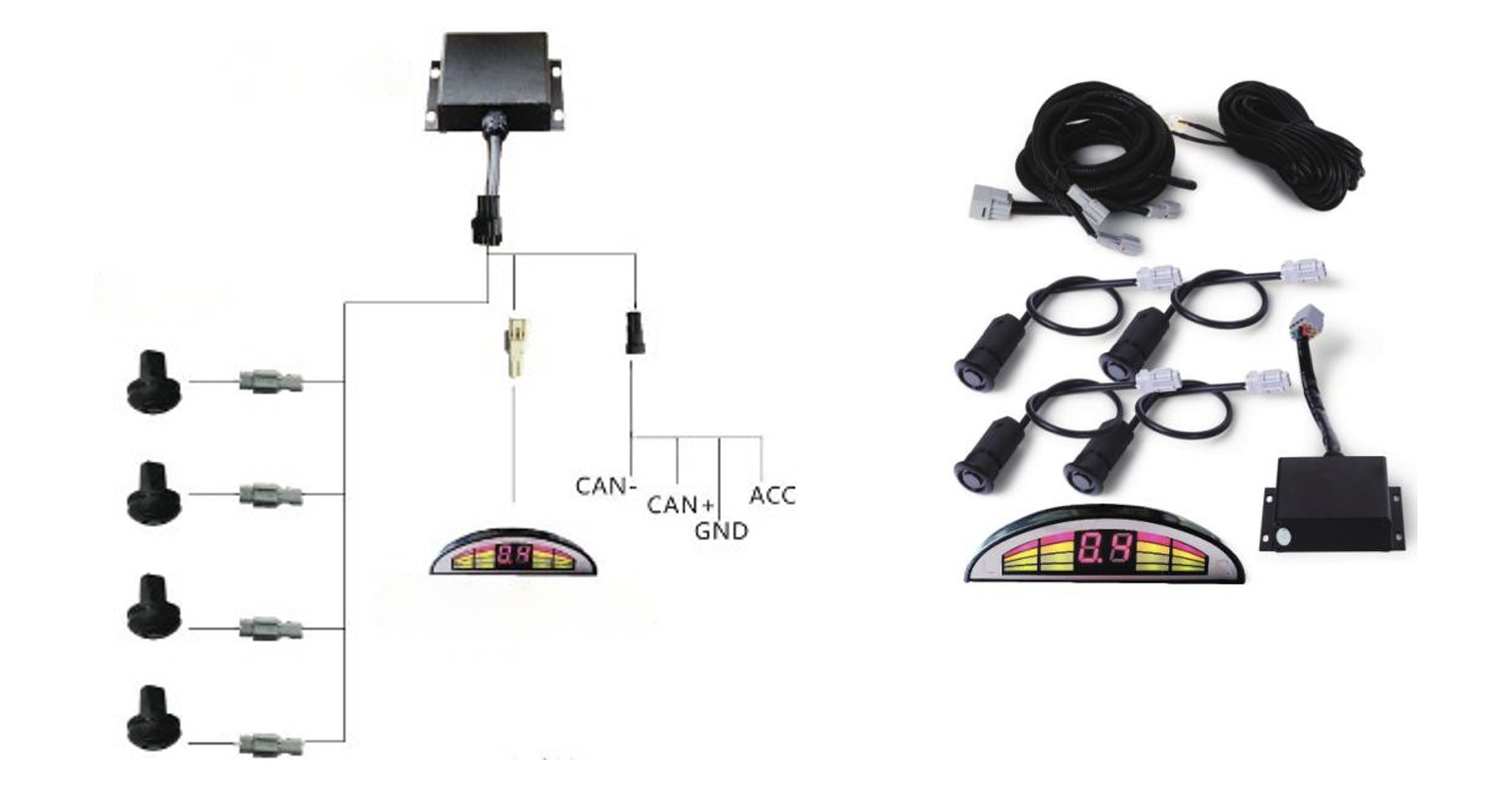 Vehicle Parking Sensor System, 4-16 sensors
