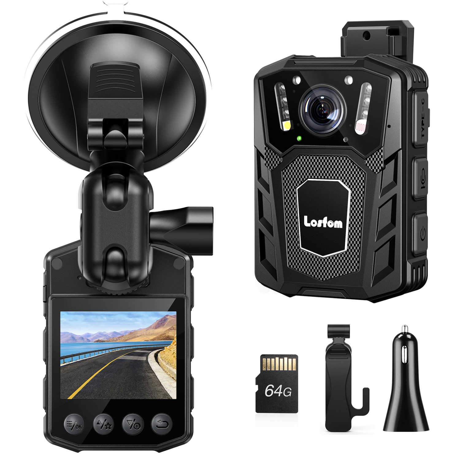 Losfom WD1 Body Camera with Audio, 1080P Police Body Camera with ...