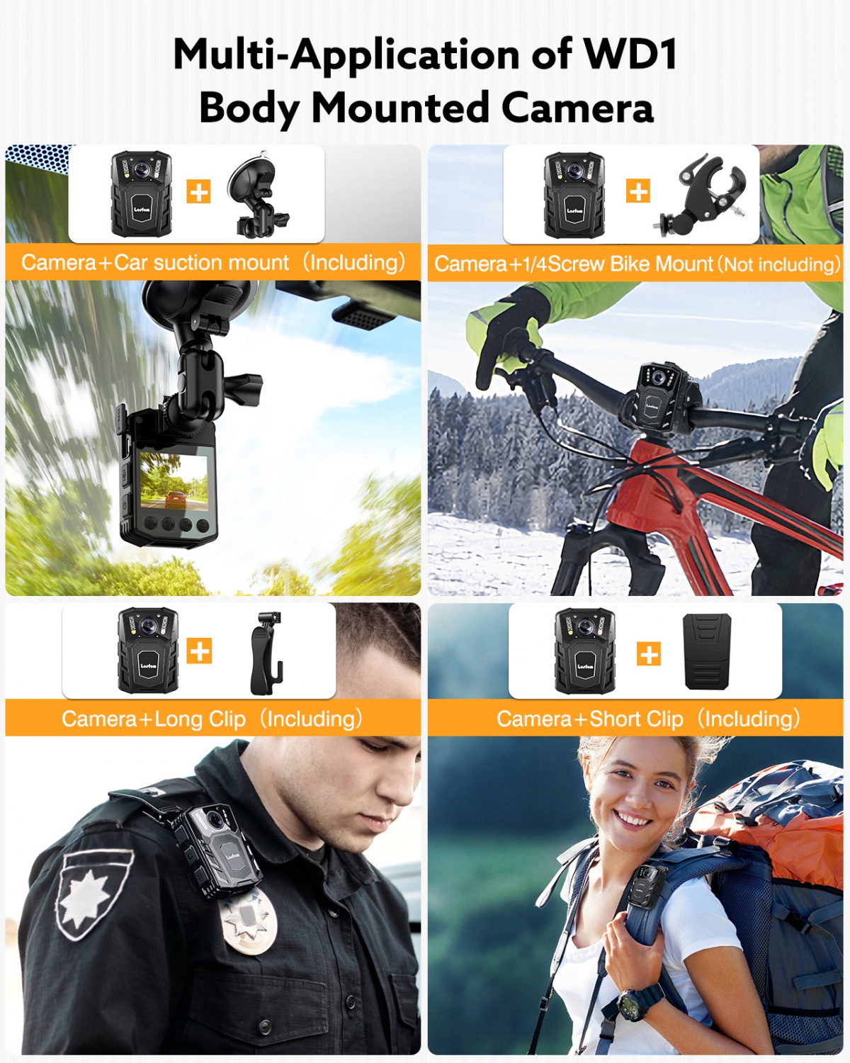 Losfom WD1 Body Camera with Audio, 1080P Police Body Camera with ...